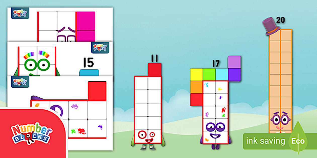 Numberblocks Cut-Outs 11-20 - Twinkl