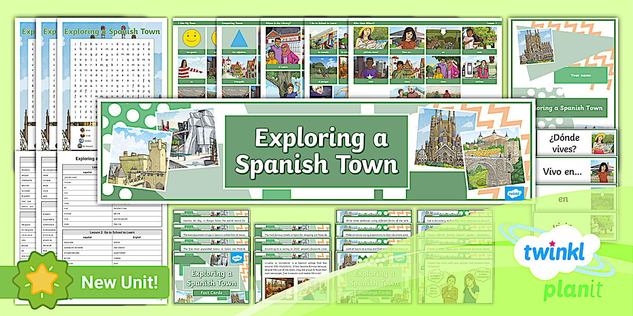 👉 Planit Year 6 Spanish Display: Exploring a Spanish Town