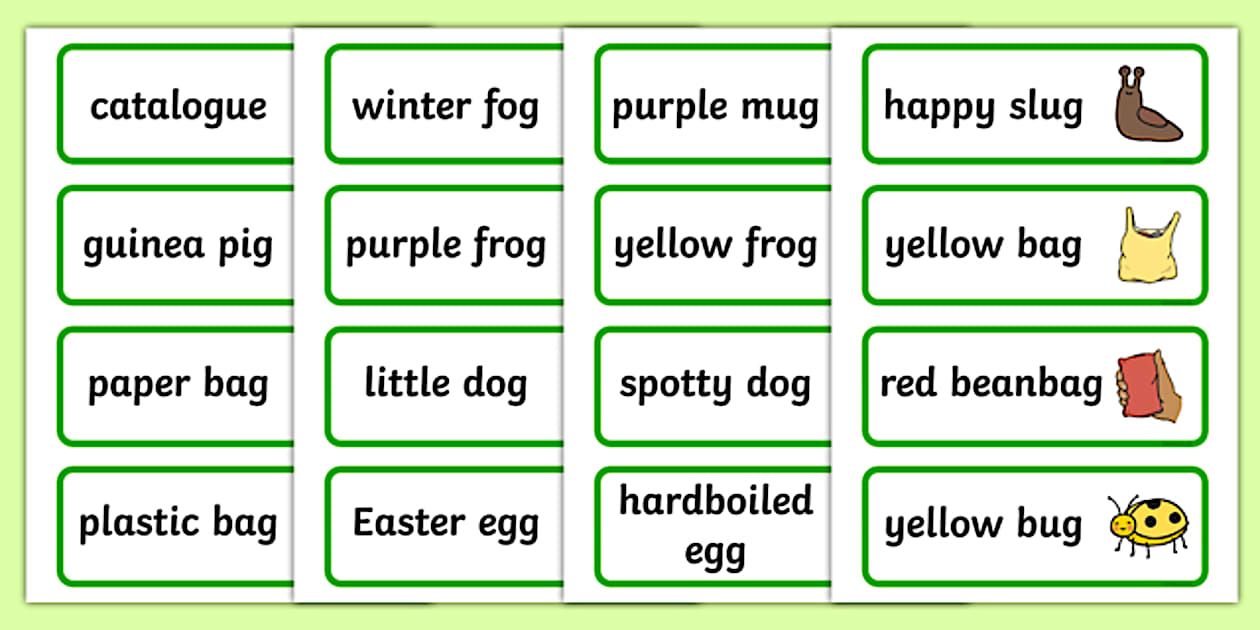 Three Syllable Final G Sound Word Cards - Twinkl