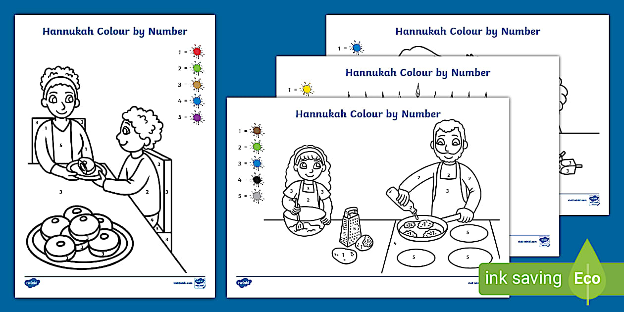 Hanukkah Colour-by-Number Activity | Twinkl EYFS | Hanukkah