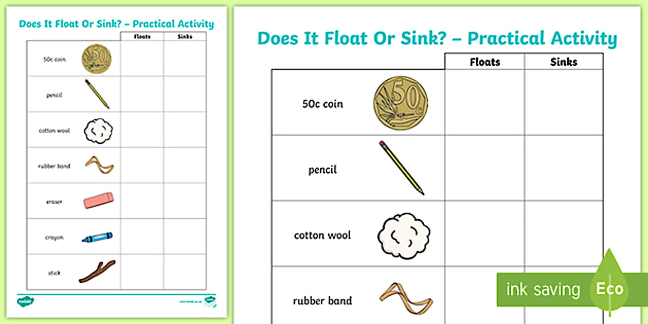 Editable Does It Float Or Sink? Activity - Twinkl