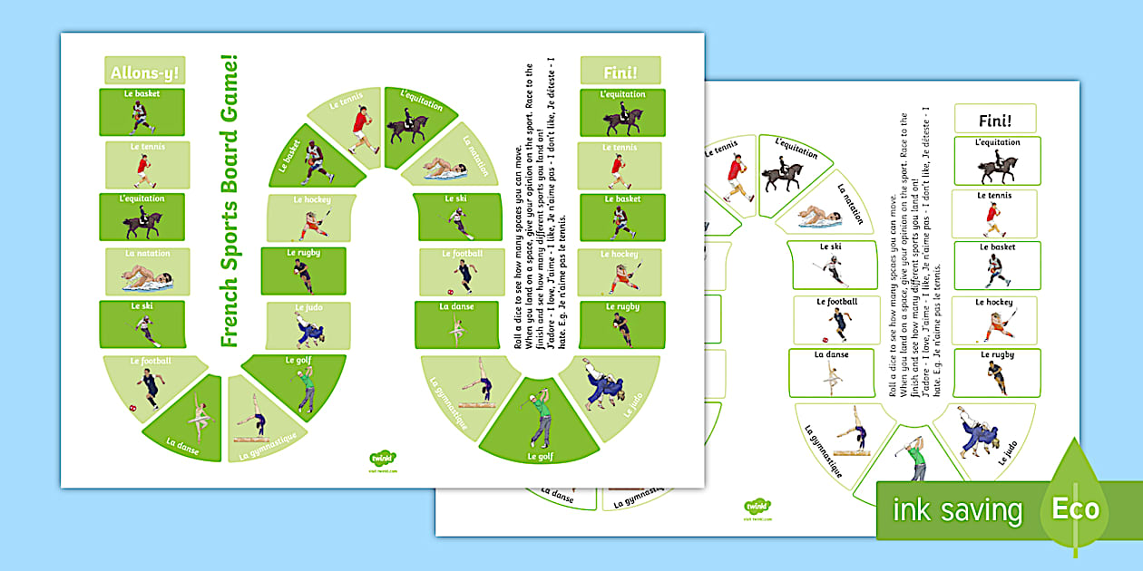 Sports Board Game French (teacher made) - Twinkl