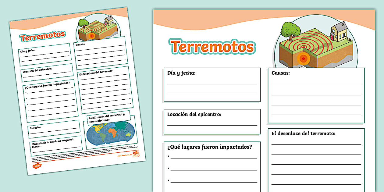 Ficha de actividad de terremotos | Twinkl (teacher made)