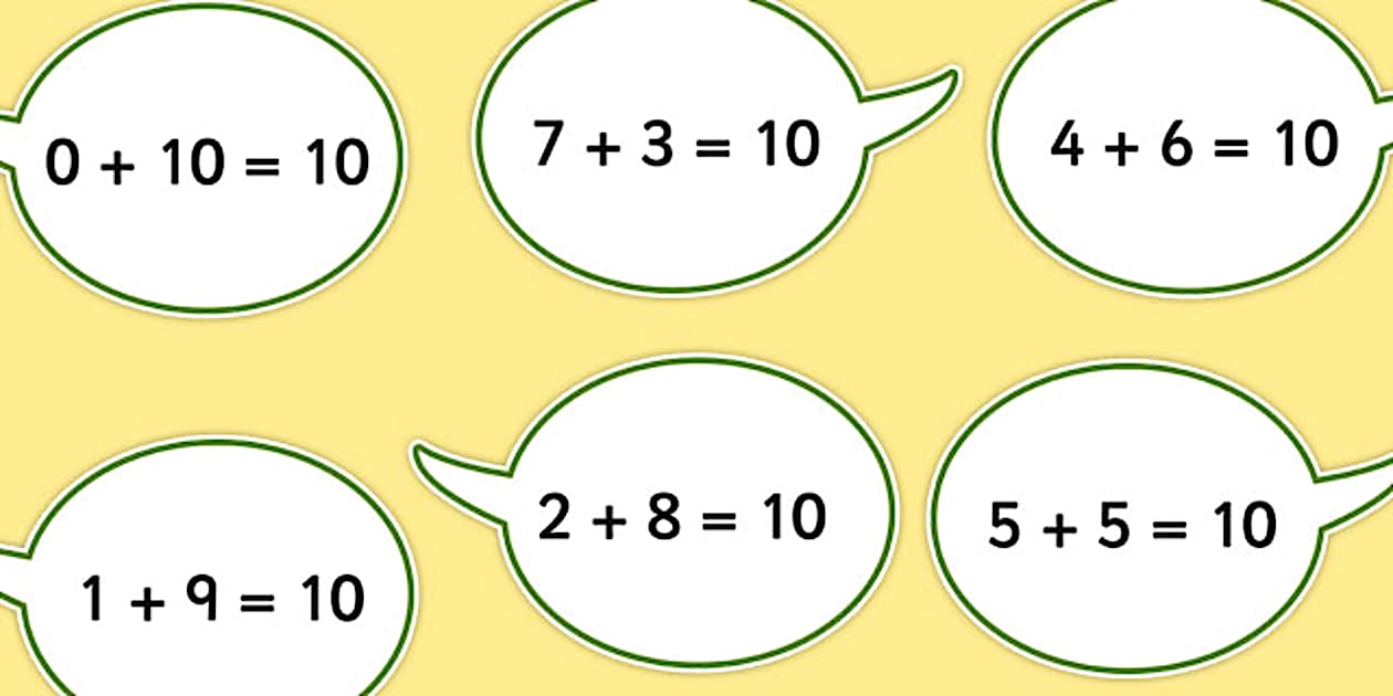 Editable Number Bonds of 10 on Speech Bubbles (teacher made)
