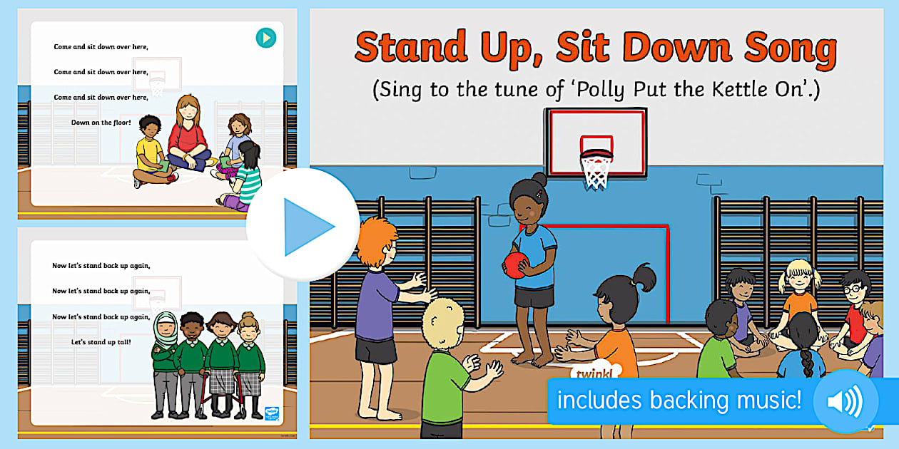 Stand Up Sit Down Song PowerPoint - Twinkl
