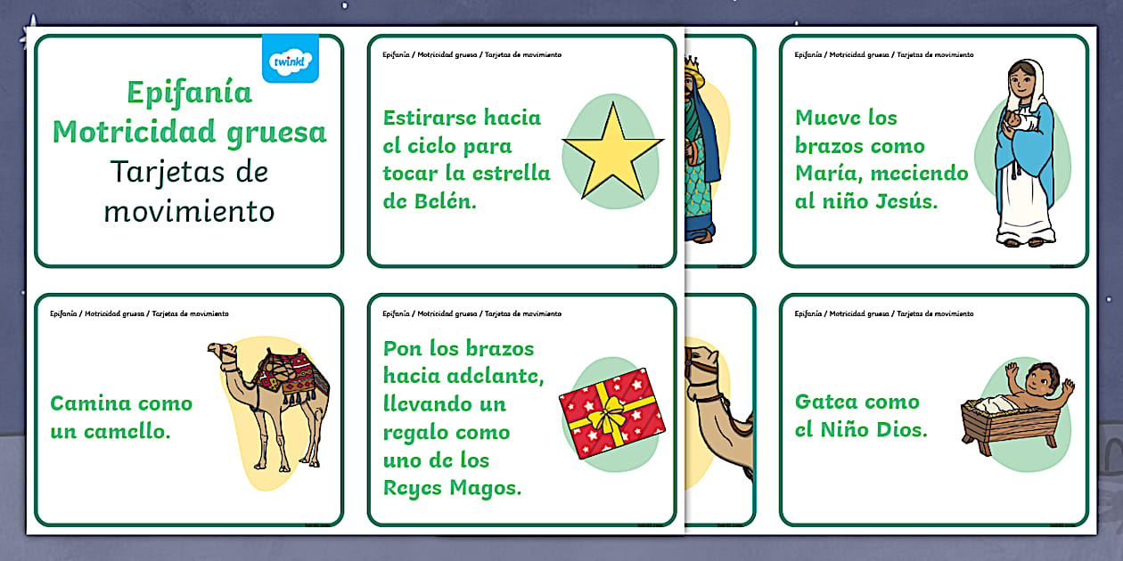 Tarjetas de Reto: Epifanía y motricidad gruesa - Twinkl