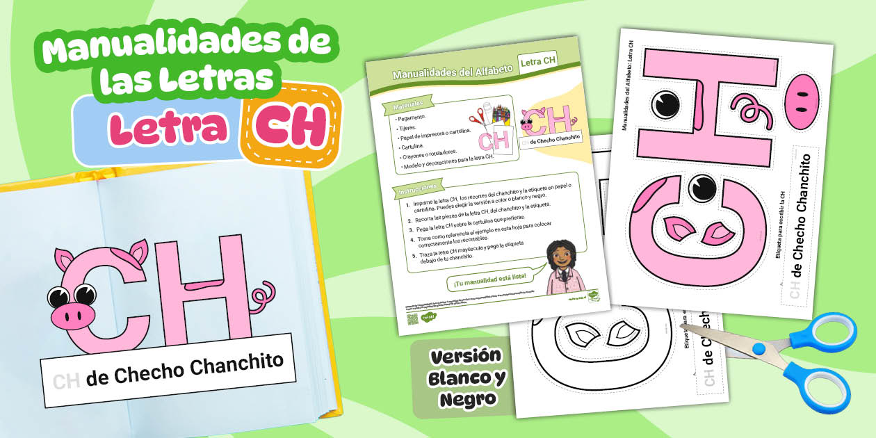 Manualidad Letra CH Mayúscula | Actividad de Motricidad Fina