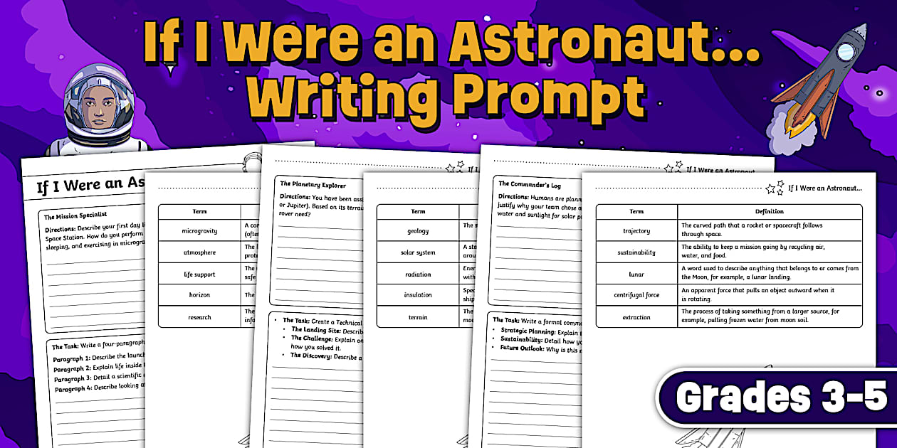 If I Were an Astronaut... Writing Prompt Worksheet