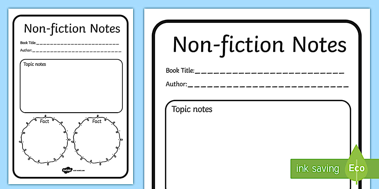 Non Fiction Reading Notes Writing Template (Teacher-Made)