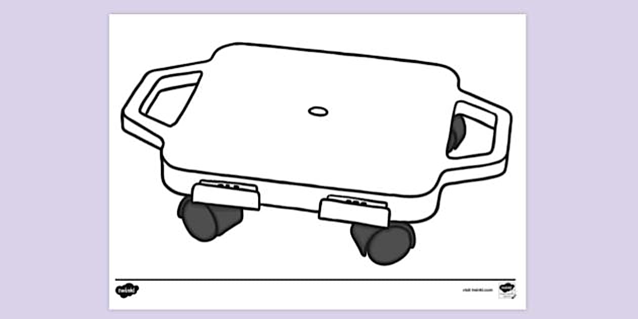 Scooter Board Colouring Sheet - Printable Creative Resource