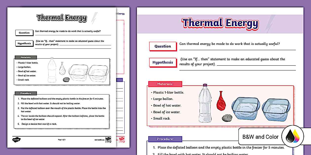 Thermal Energy Project for 6th-8th Grade | Twinkl USA