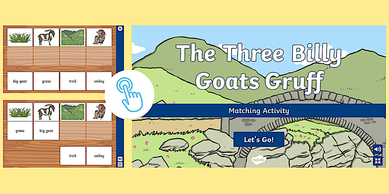 Interactive Three Billy Goats Gruff Matching Activity