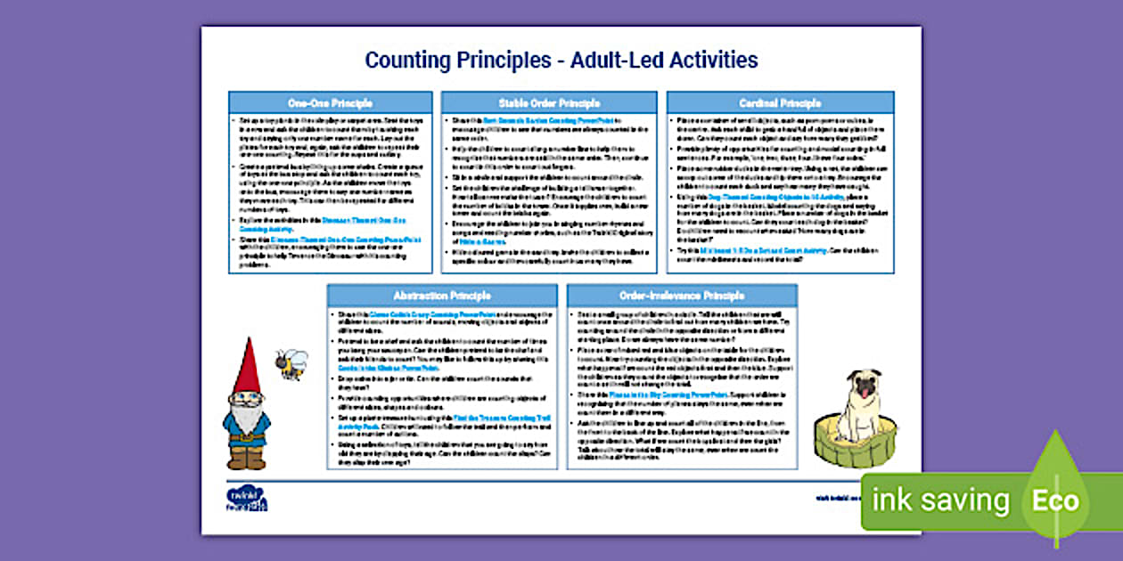 EYFS Principles of Counting - Adult-Led Activities - Twinkl