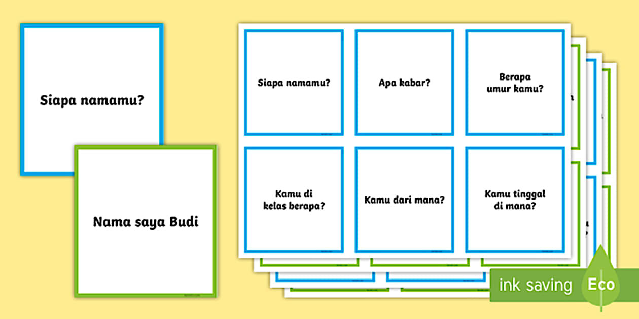 Indonesian Question and Answer Matching Cards - Twinkl