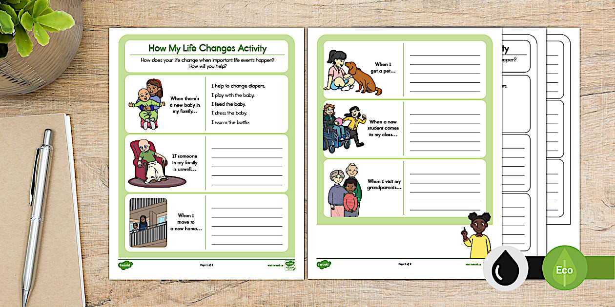 How My Life Changes Activity (Teacher-Made) - Twinkl