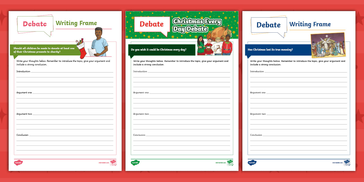 Christmas Debate Writing Frames Pack (teacher made) - Twinkl