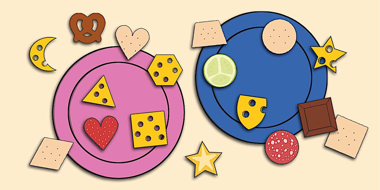 2D Cheese Shapes Grazing Platter - EYLF (teacher made)