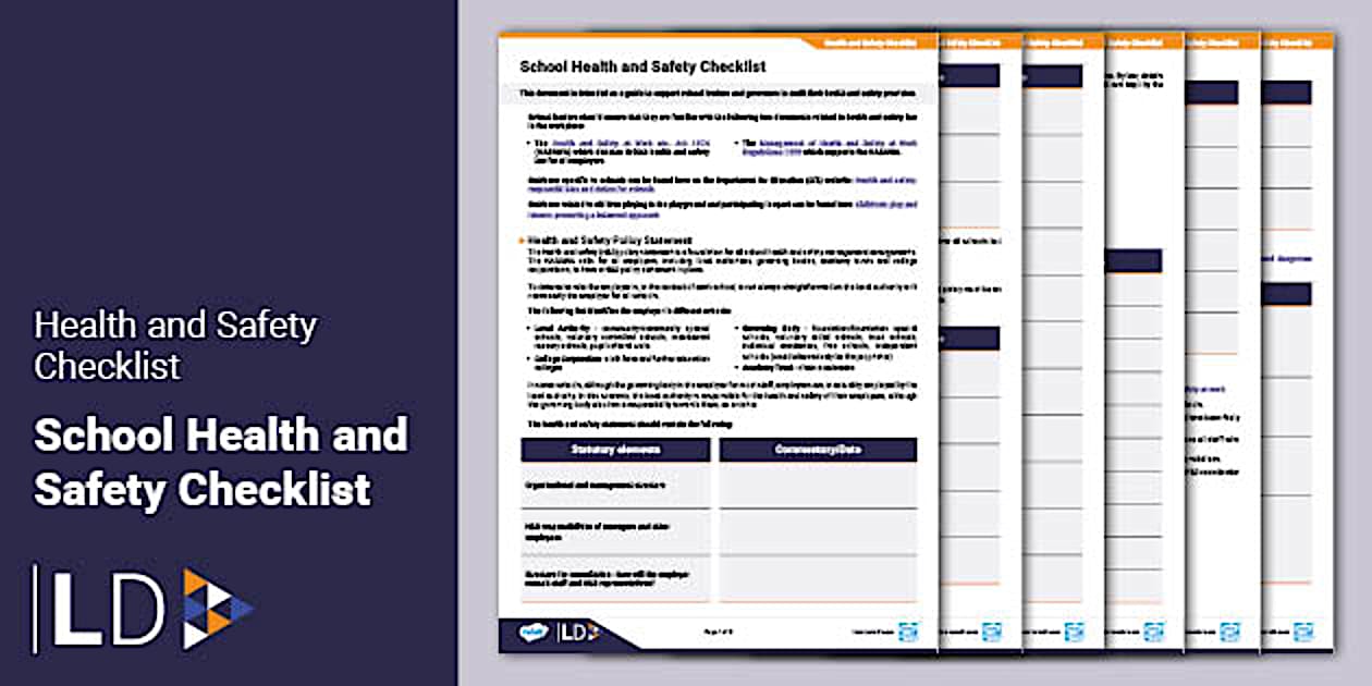 School Health and Safety Checklist (teacher made) - Twinkl