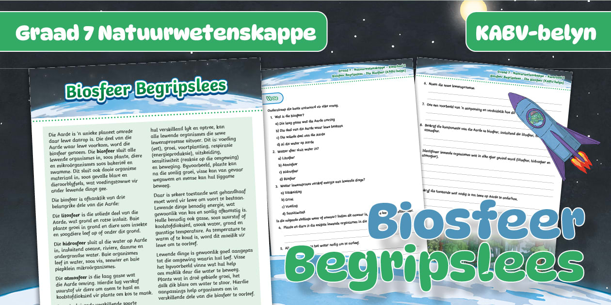Graad 7 NW Kwartaal 1 - Die Biosfeer - Begripslees