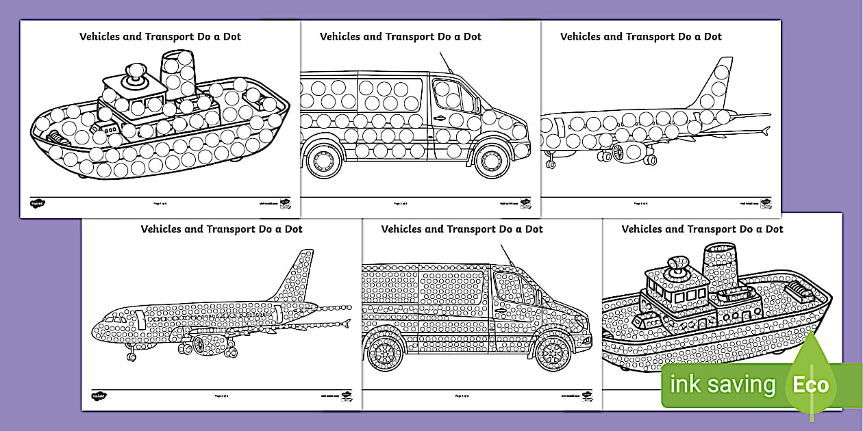 Vehicles and Transport Do a Dot Activity | Twinkl