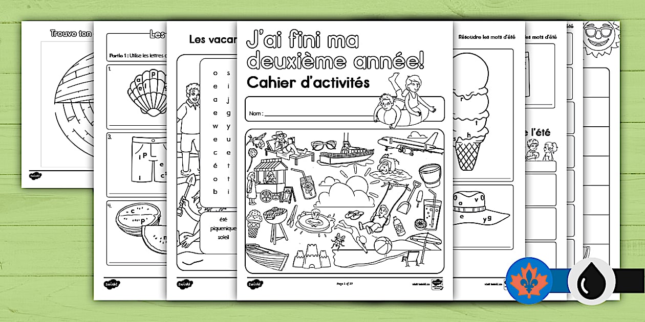 End of Grade Two Activity Booklet French - Twinkl