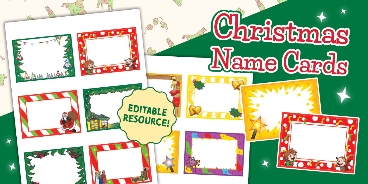 Kristof's Christmas Caravan – Editable Christmas Name Cards