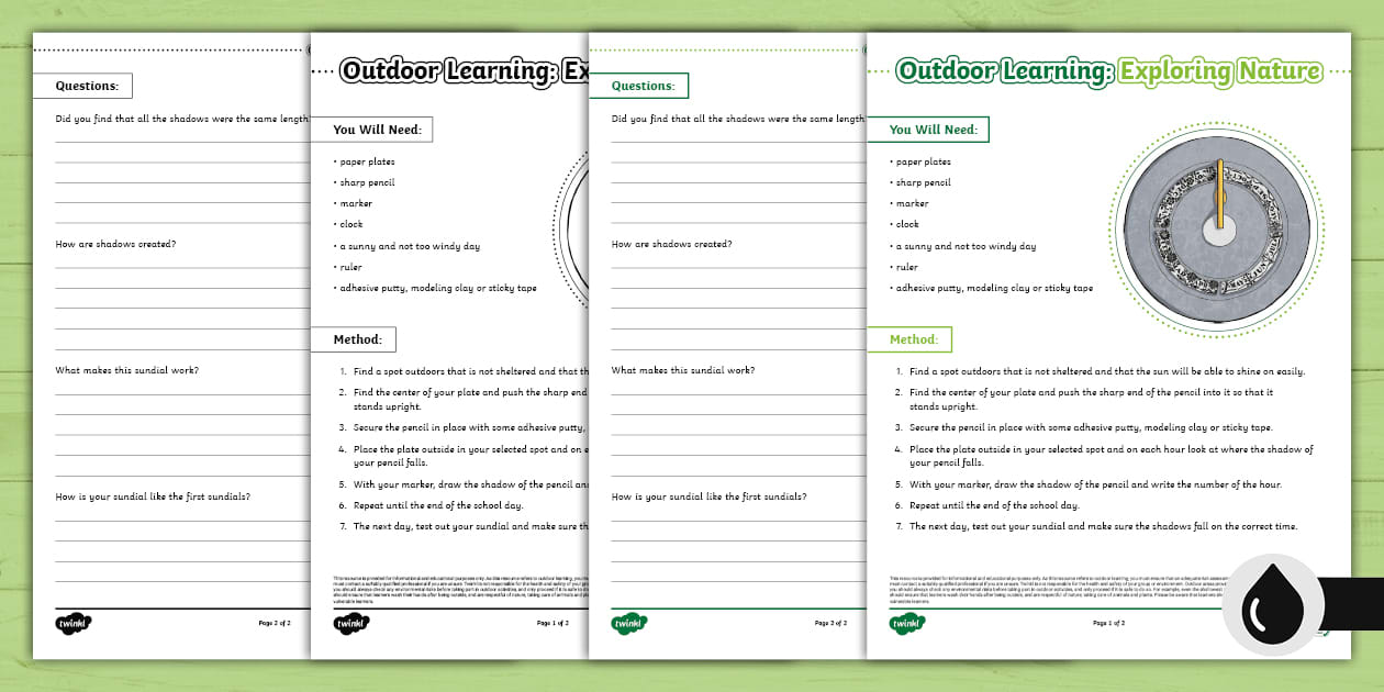 Sundial Science Experiment (teacher made) - Twinkl