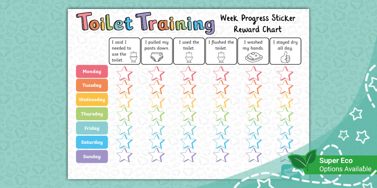 Toilet Training Week Progress Sticker Reward Chart