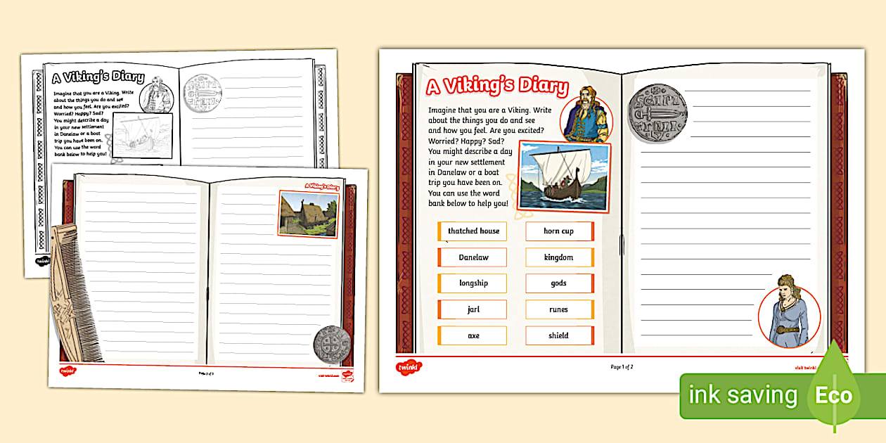 The Diary of a Viking Writing Frame (teacher made) - Twinkl