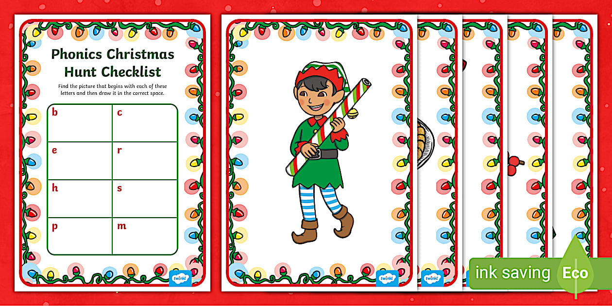 Editable Phonics Christmas Hunt Resource Pack (teacher made)