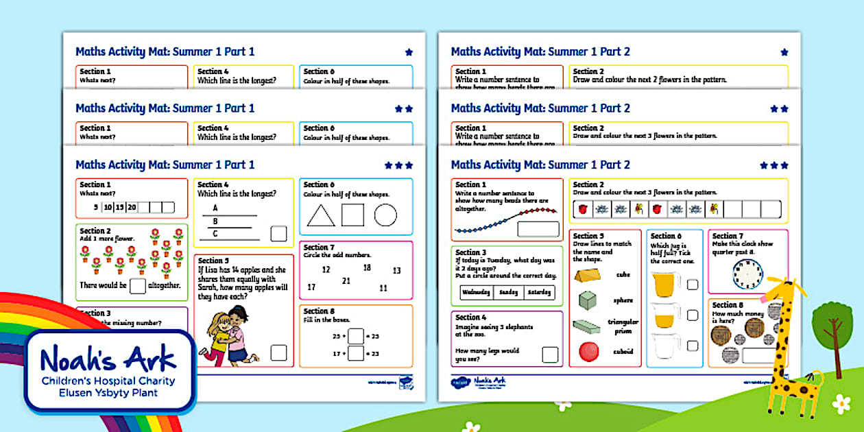 Maths Mats Activity Pack: PS1/2 – Summer Term 1
