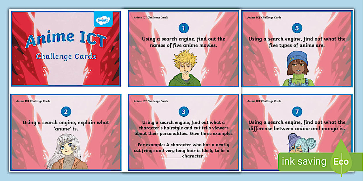 Anime ICT Challenge Cards (teacher made) - Twinkl