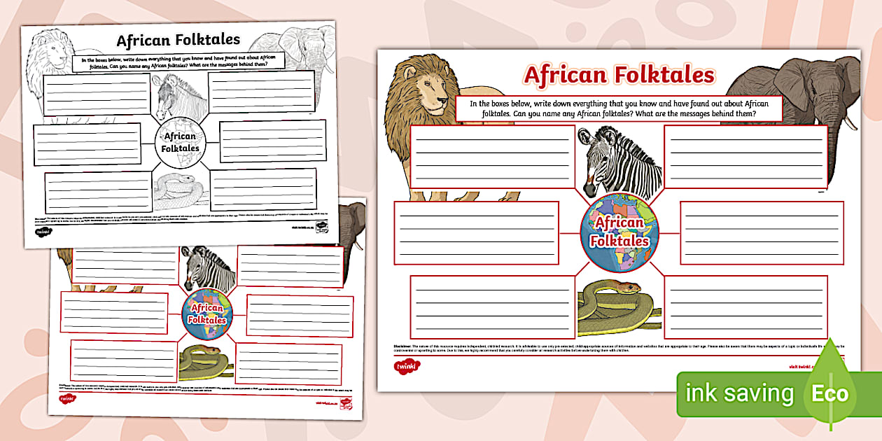 African Folktales Mind Map (teacher made) - Twinkl