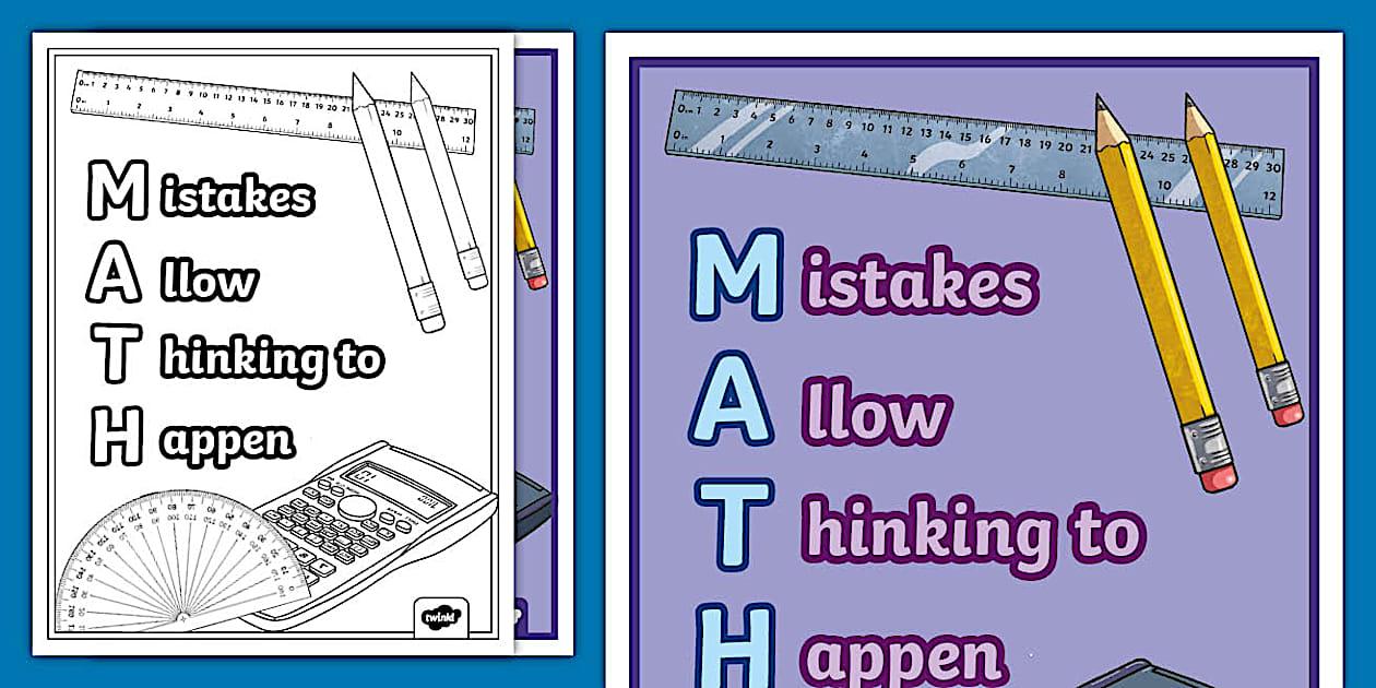 Math Mistakes Allow Thinking To Happen Poster (teacher made)