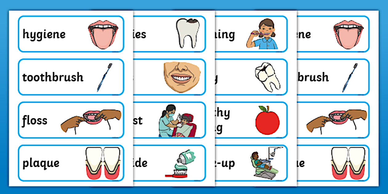Dental Health Week Word Cards (teacher made) - Twinkl