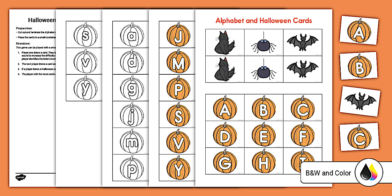 Halloween Uppercase and Lowercase Letter Recognition Game