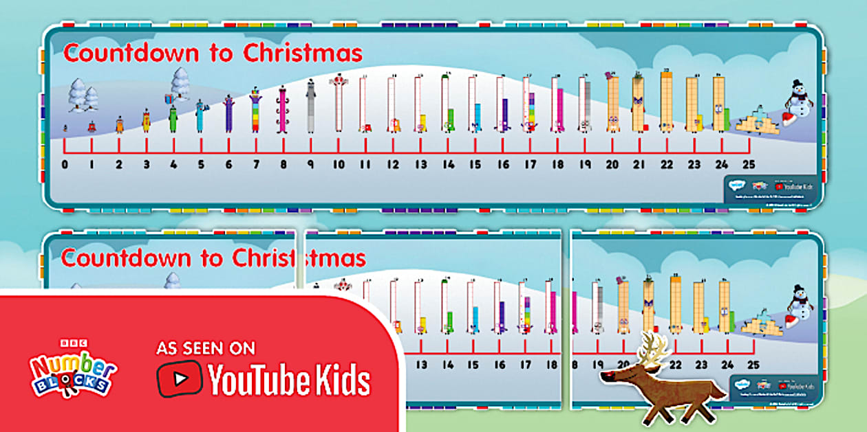 Numberblocks Countdown to Christmas Display Poster - Maths