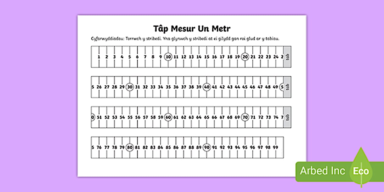 Gweithgaredd Creu Tâp Mesur Un Metr (Teacher-Made) - Twinkl