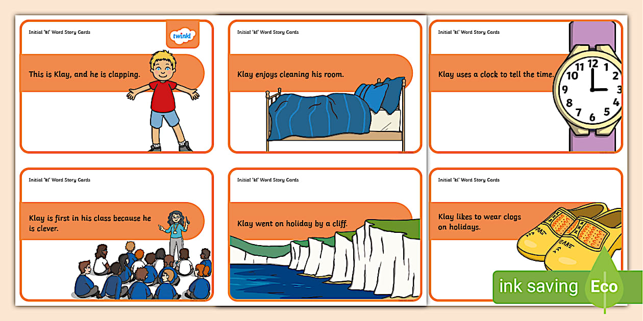 Initial 'kl' Word Story Cards (teacher made) - Twinkl