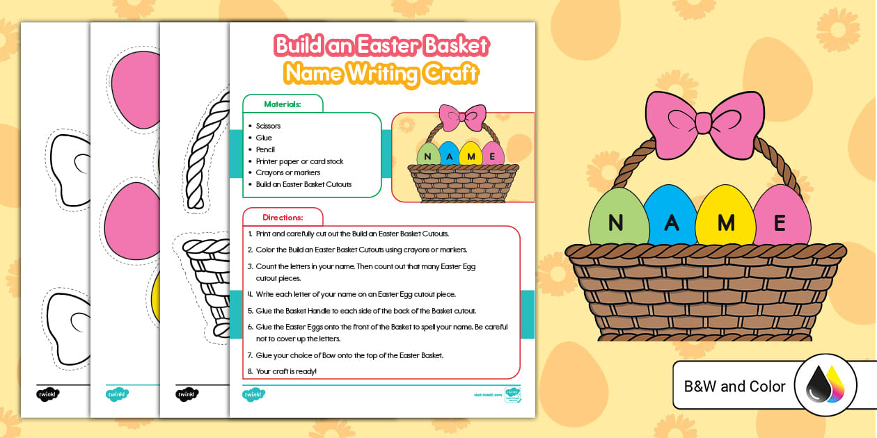 Build an Easter Basket Name Writing Craft (teacher made)