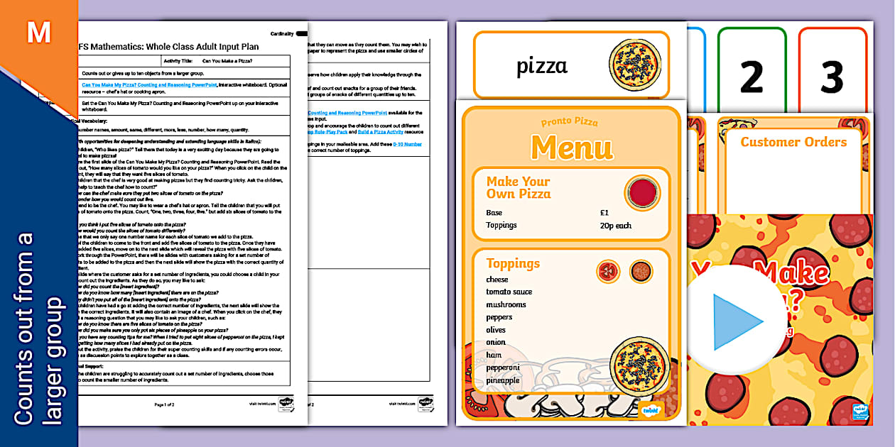 EYFS Maths Can You Make a Pizza? Plan and Resource Pack
