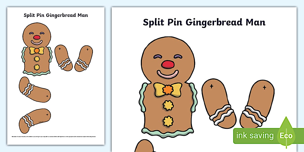 Split Pin Gingerbread Man (teacher made) - Twinkl