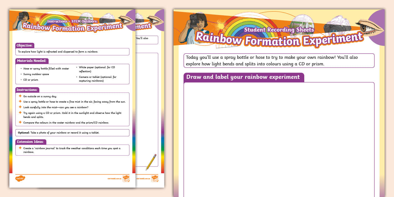 STEM Outdoors: Rainbow Formation Experiment - Twinkl