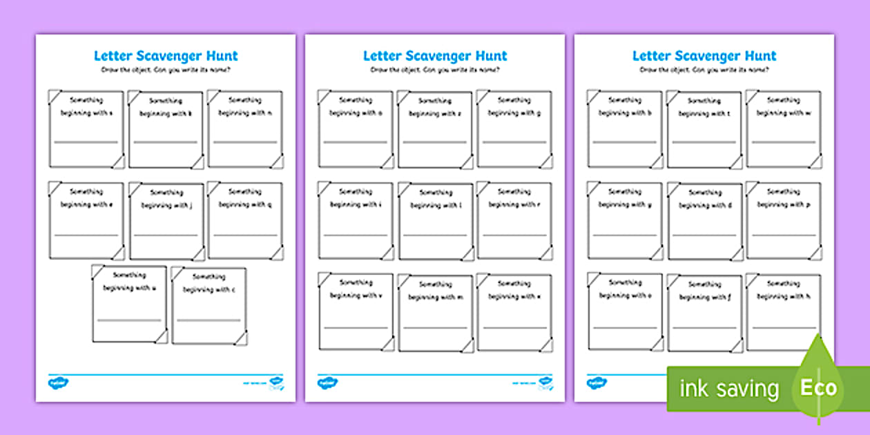 EYFS Letter Scavenger Hunt Worksheets - Twinkl