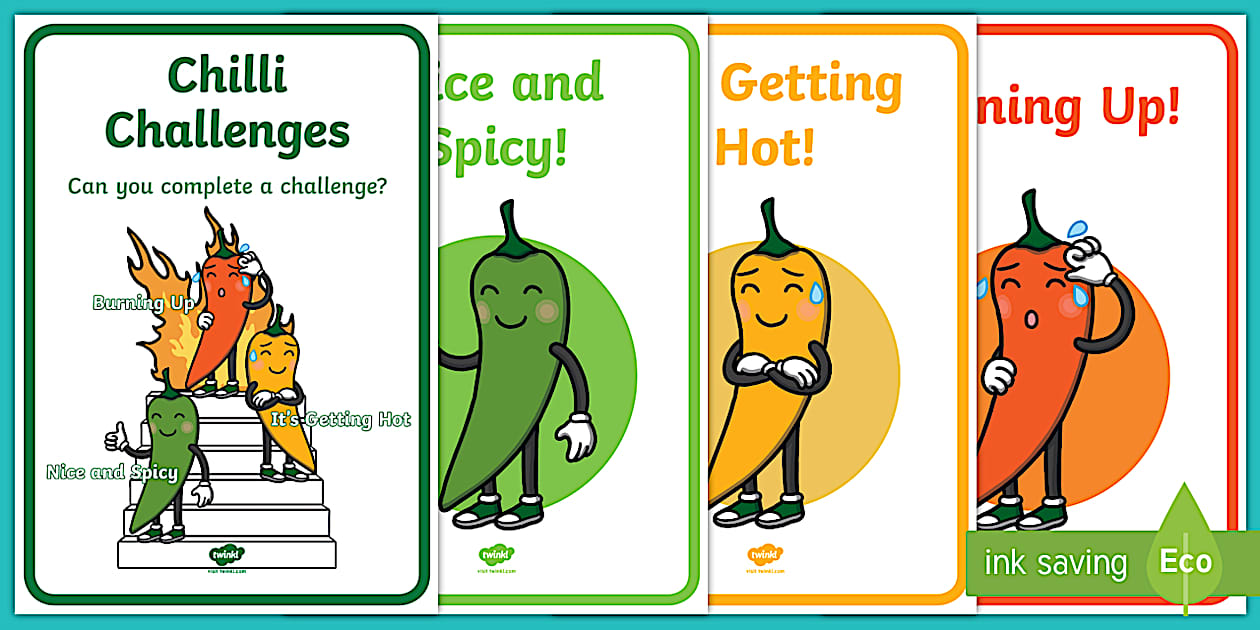 Editable EYFS Chilli Challenges Display Posters - Twinkl