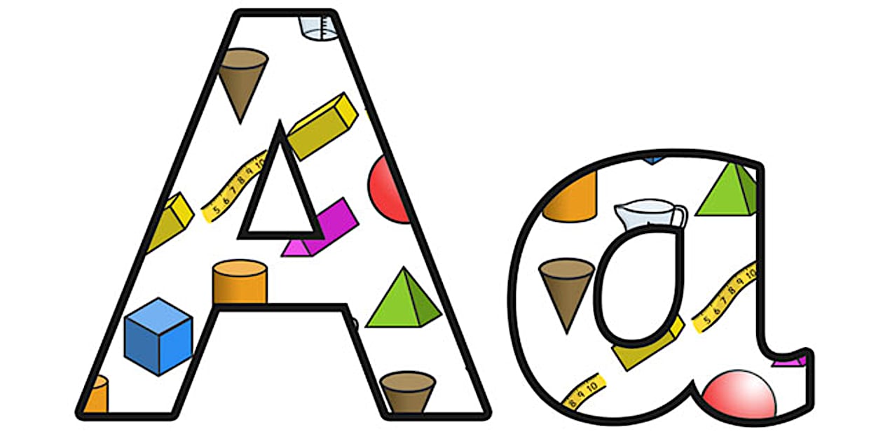 Shape Space and Measure Lowercase Display Lettering - Twinkl