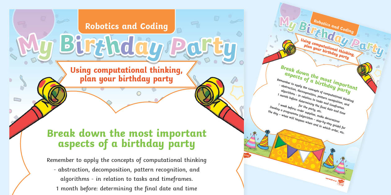 Robotics And Coding Computational Thinking Birthday Party