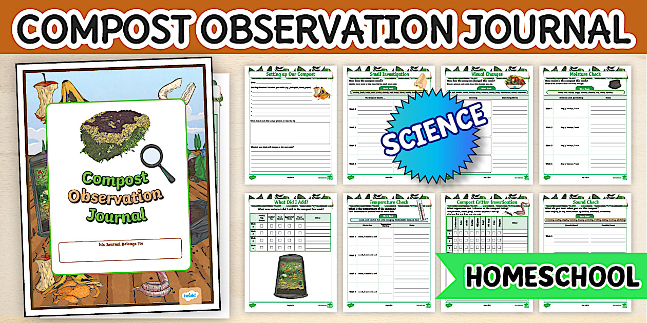Homeschool Compost Observation Journal for Older Children
