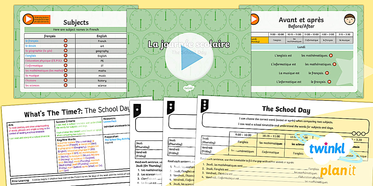 What's the time French lesson pack - PlanIt - Twinkl