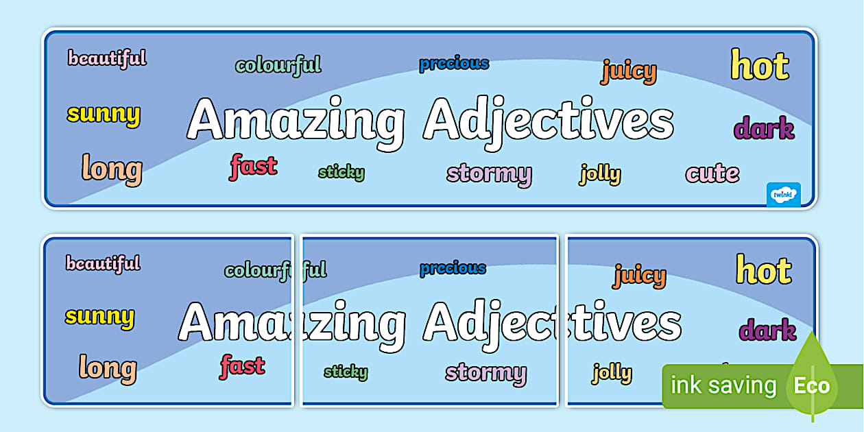 Amazing Adjectives Display Banner (teacher made) - Twinkl